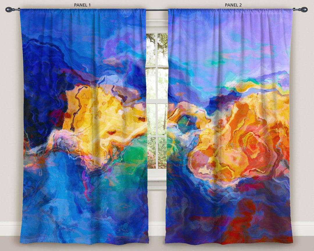 Abstract Art Window Curtain 50x84 Panels Blackout Drapes - Etsy