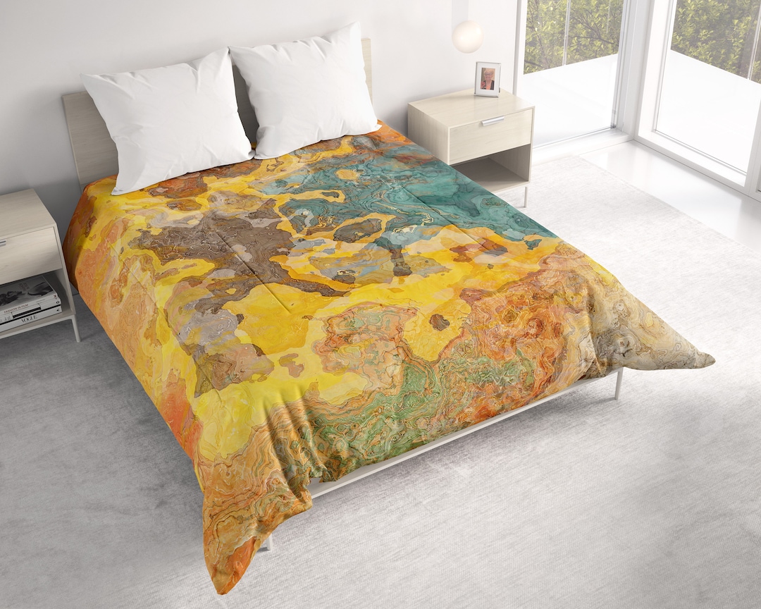 All Seasons Lightweight Comforter With Abstract Art, Contemporary Quilt ...