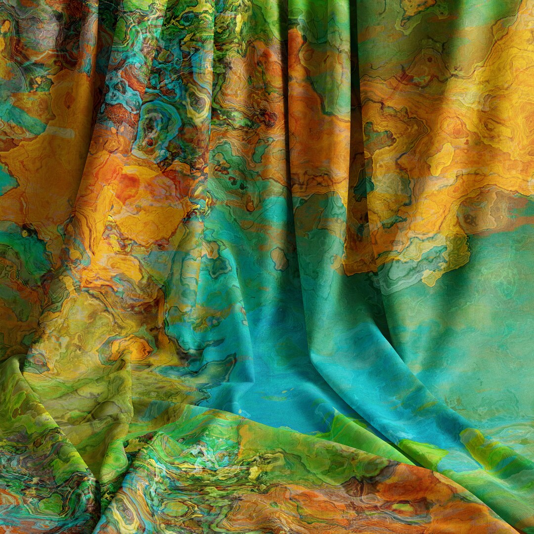 Abstract Art Fabric Printed by the Yard: Polyester Poplin or Pima ...