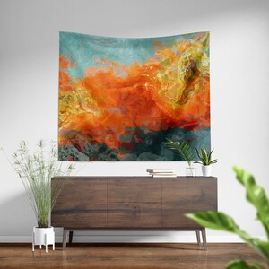 Abstract Art Tapestry Large Wall Hanging, Modern Living Room or Bedroom ...