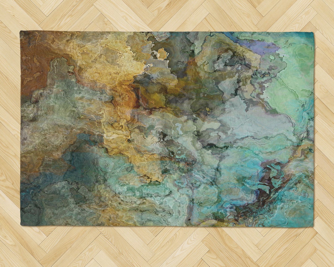 Area Rug With Abstract Art, Five Sizes 2x3 to 8x10, Contemporary ...