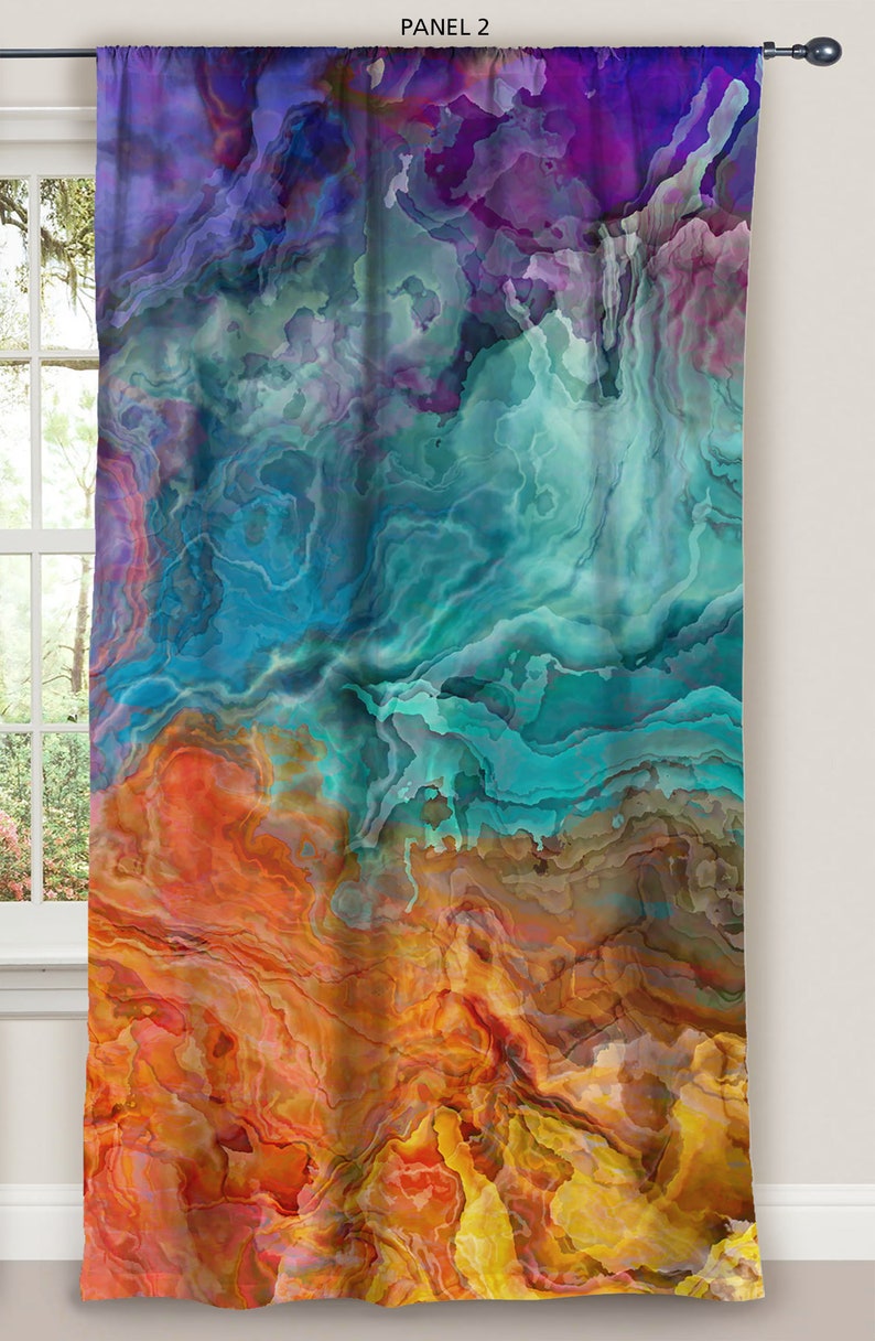 Abstract Art Window Curtain 50x84 Panels Blackout Drapes | Etsy