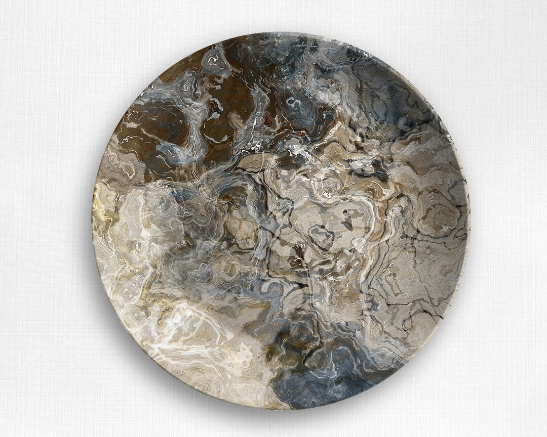 Plate With Abstract Art, Unbreakable Indoor/outdoor Contemporary ...