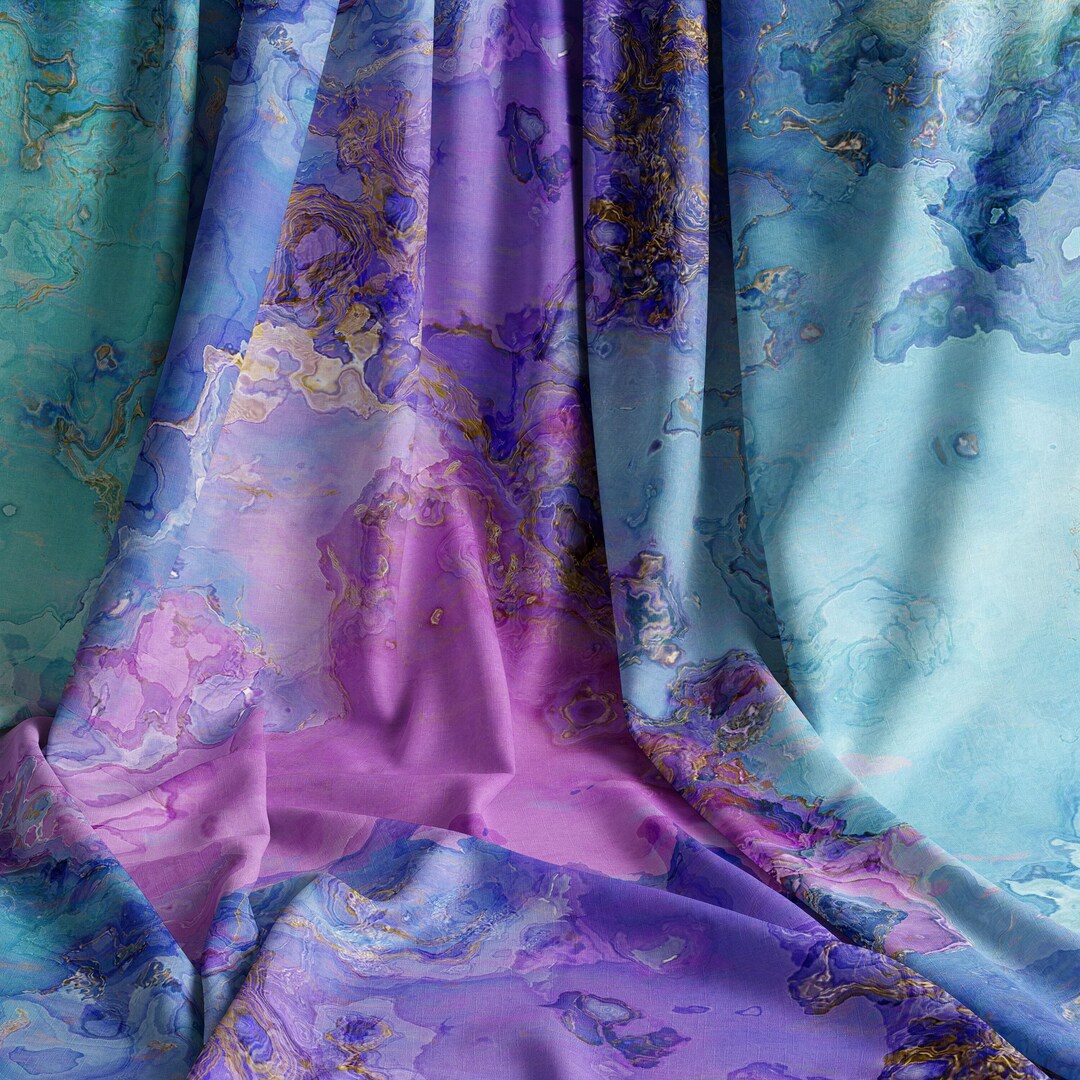 Abstract Art Fabric Printed by the Yard: Polyester Poplin or Pima ...