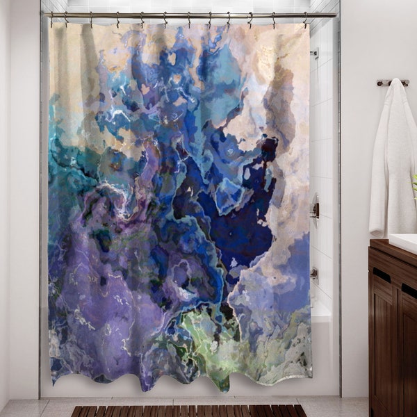 Aqua Shower Curtain - Etsy
