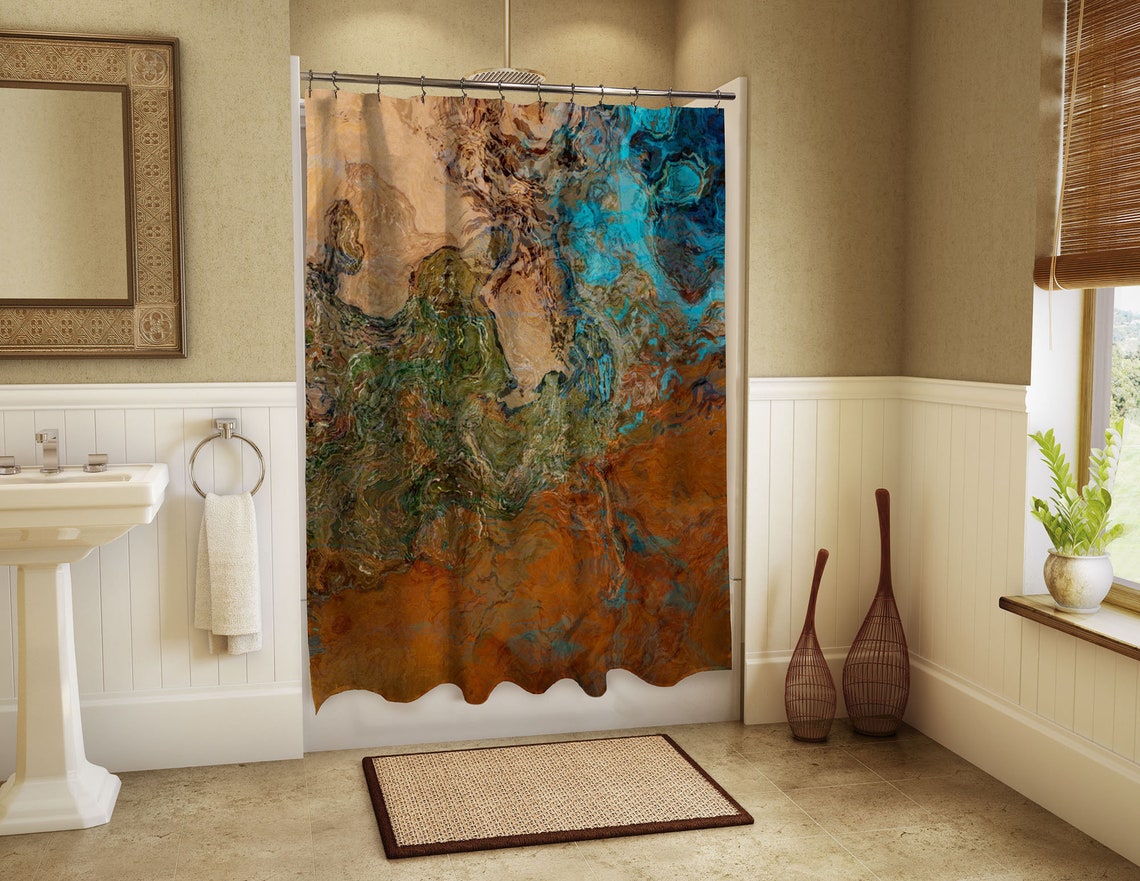 Abstract Art Shower Curtain: Contemporary Bathroom Decor - Canyon ...