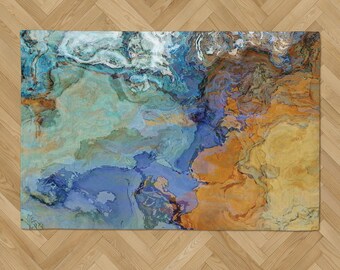 Area Rug With Abstract Art 2x3 to 5x7 Contemporary Durable | Etsy
