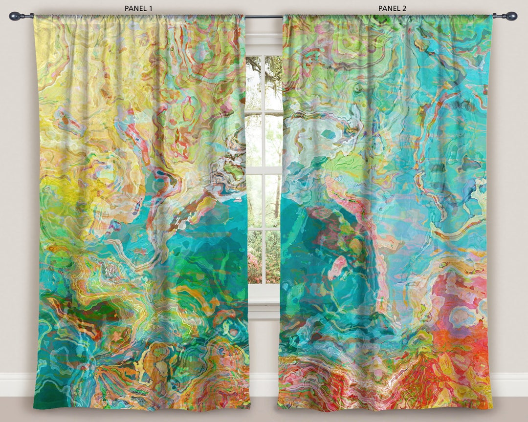 Abstract Art Window Curtain 50x84 Panels Blackout Drapes - Etsy