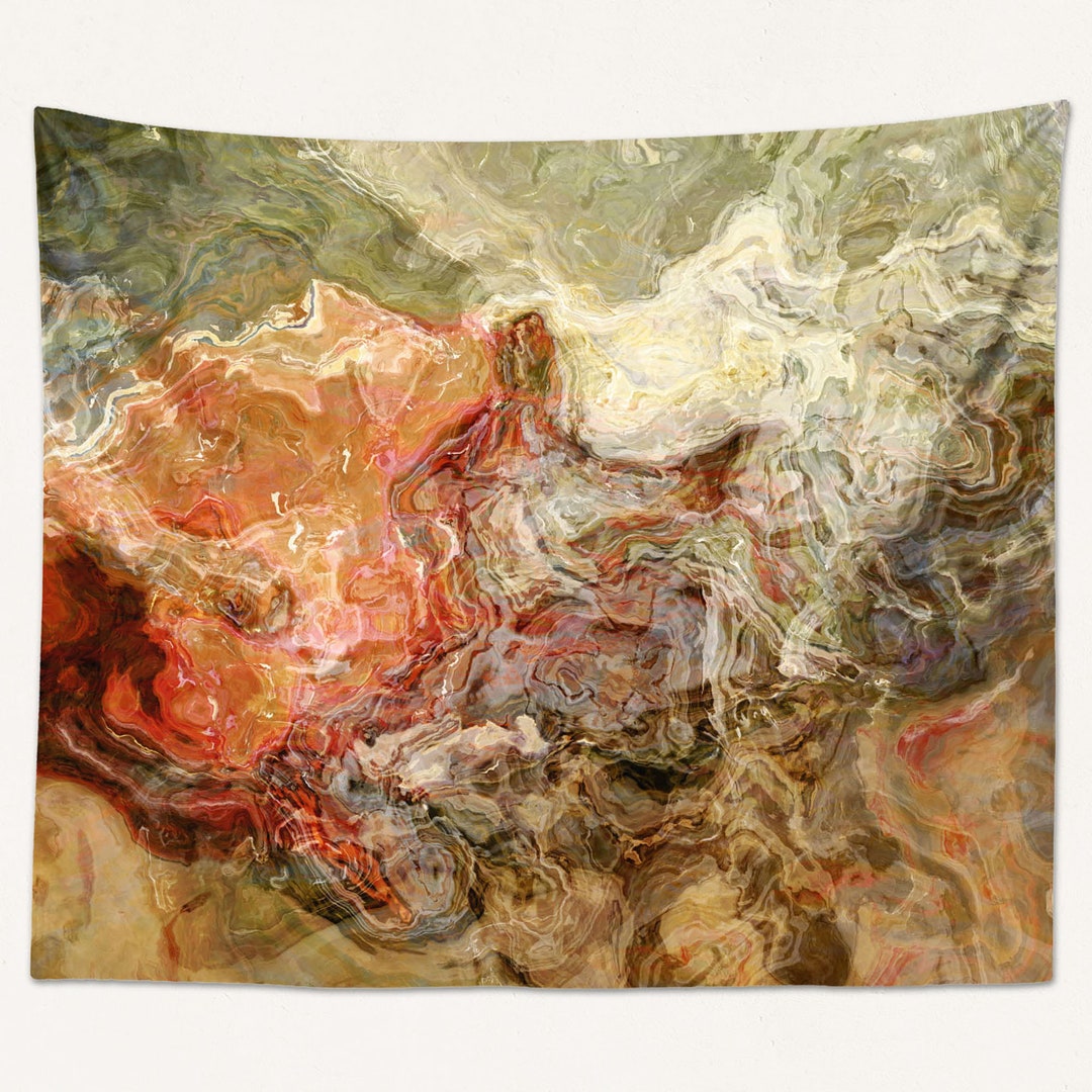 Abstract Art Tapestry: Large Modern Wall Hanging - Firestarter in Rust ...