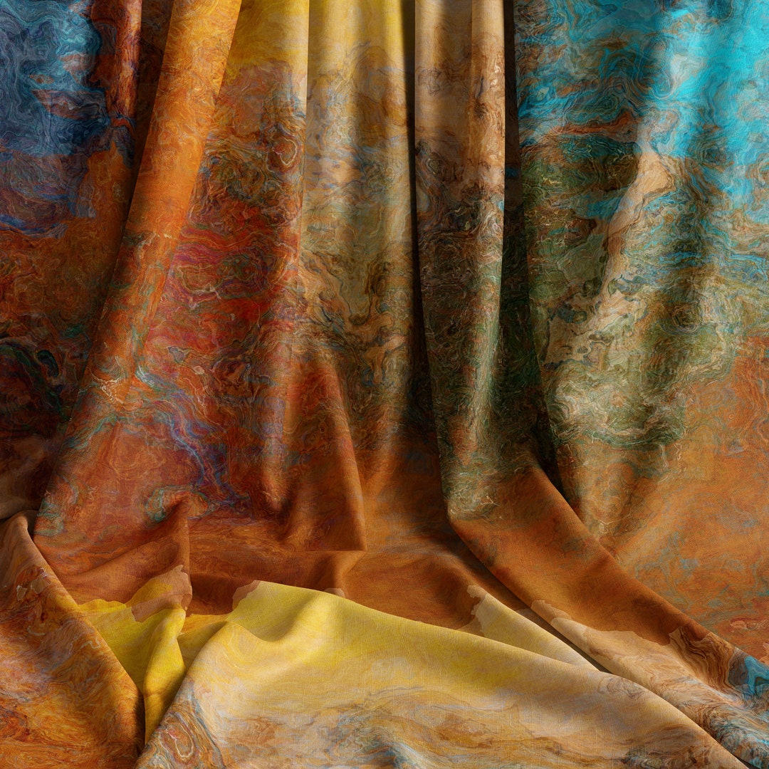 Abstract Art Fabric Printed by the Yard or Fat Quarter, Polyester ...