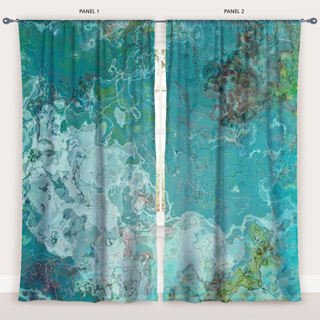 Abstract Art Window Curtain, 50x84 or 50x96 Panels, Blackout Drapes ...
