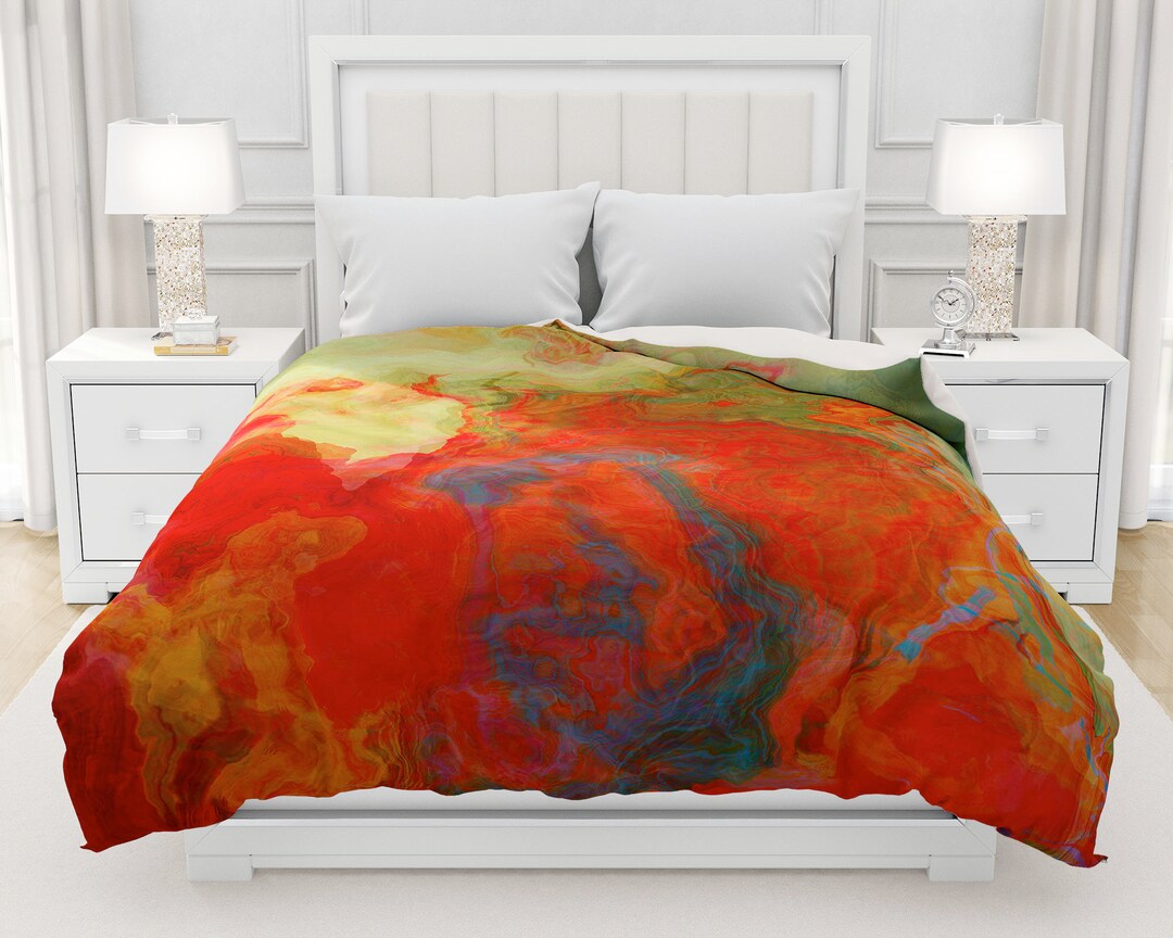 Duvet Cover With Abstract Art in King, Queen or Twin, Silky Smooth ...