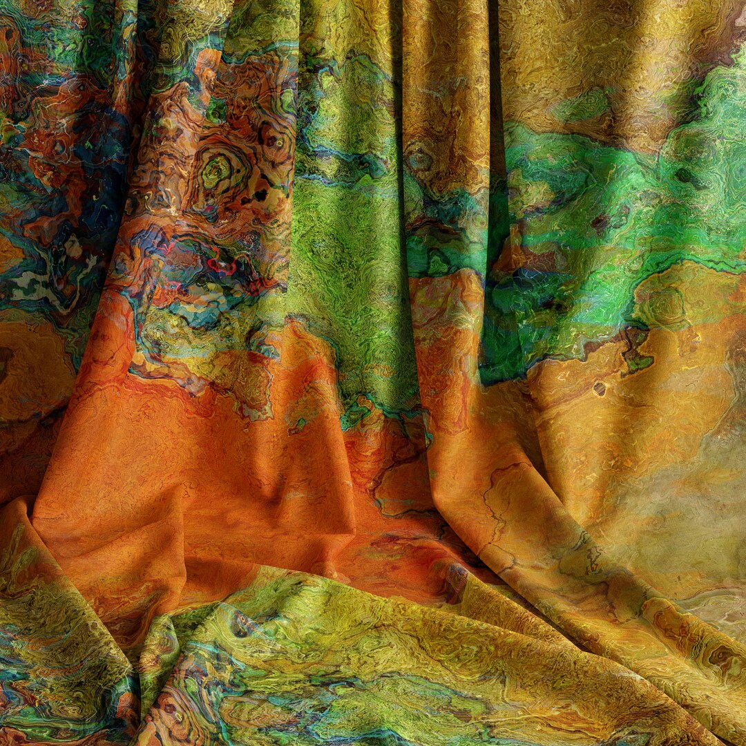 Abstract Art Fabric Printed by the Yard: Polyester Poplin or Pima ...