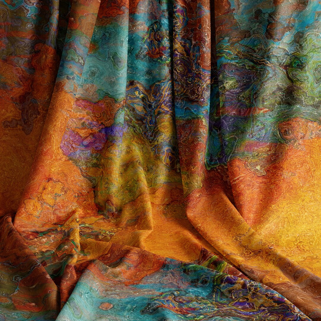 Abstract Art Fabric Printed by the Yard, Polyester Poplin or Pima ...