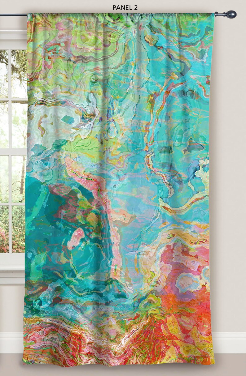 Abstract Art Window Curtain 50x84 Panels Blackout Drapes | Etsy