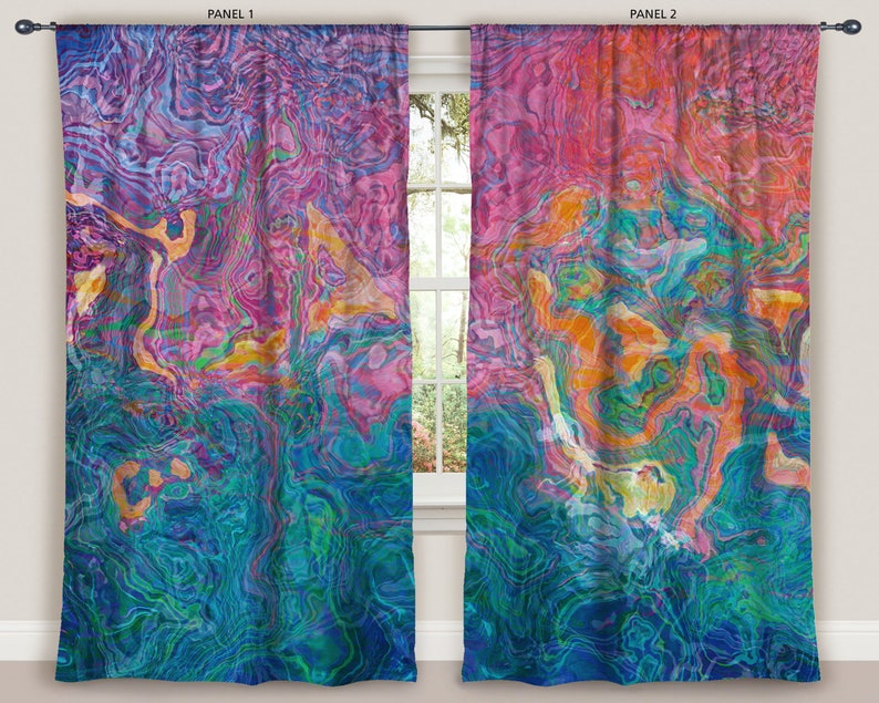 Abstract Art Window Curtain 50x84 Panels Blackout Drapes - Etsy