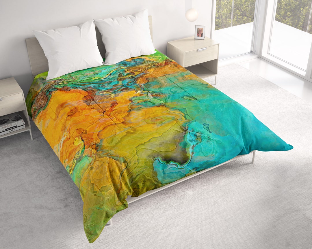 All Seasons Lightweight Comforter With Abstract Art, Contemporary Quilt ...