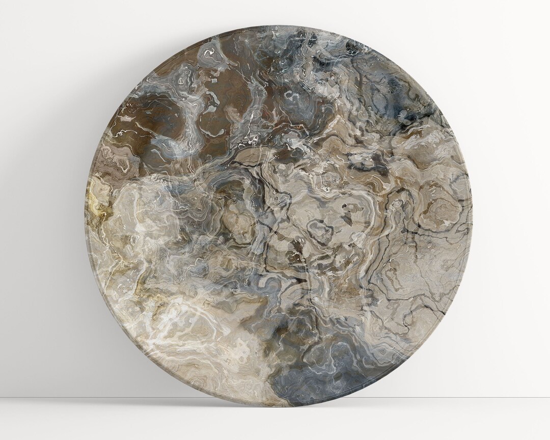Plate With Abstract Art, Unbreakable Indoor/outdoor Contemporary ...