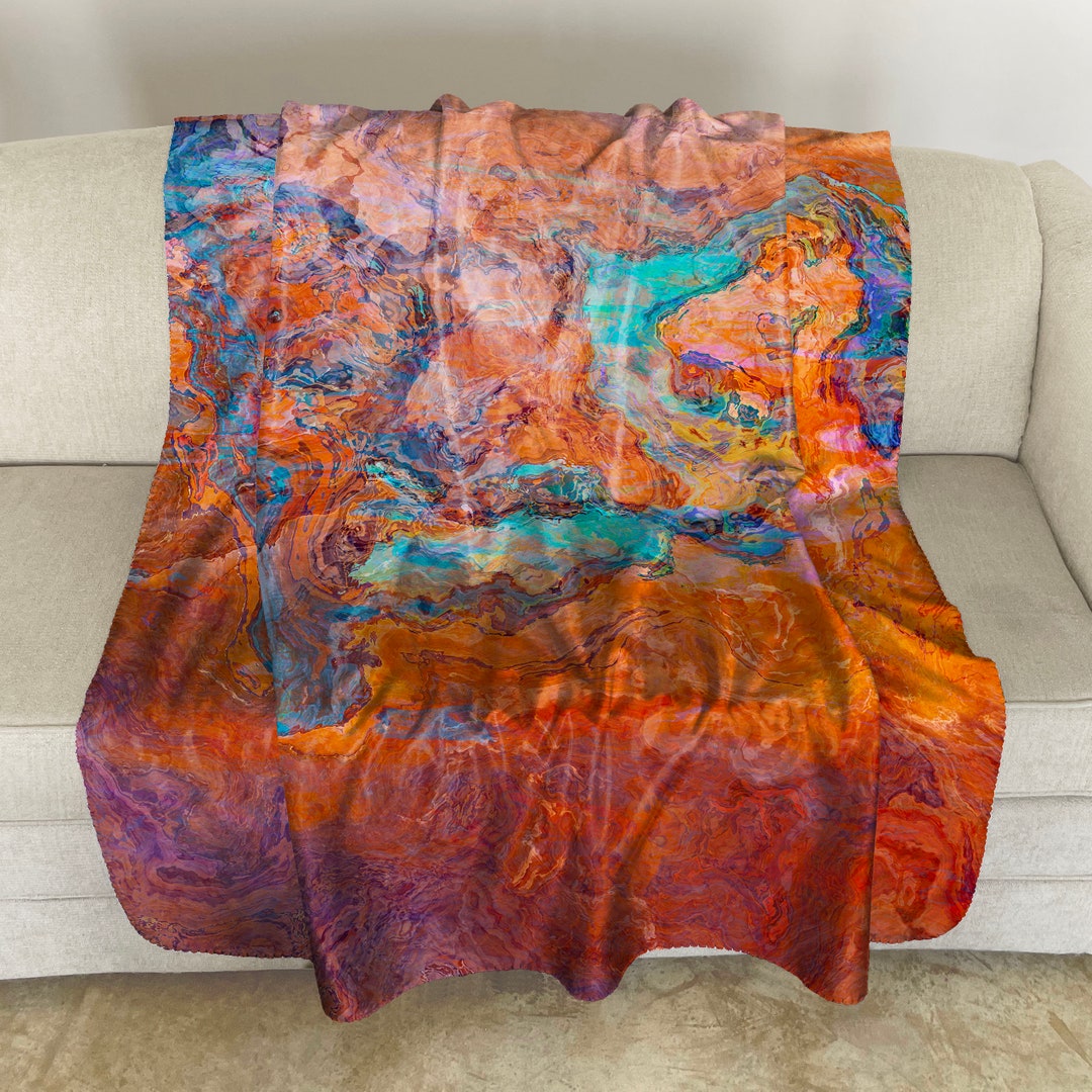 Abstract Art Blanket Throw, Sherpa Fleece Sofa Throw, 50x60, 60x80 ...