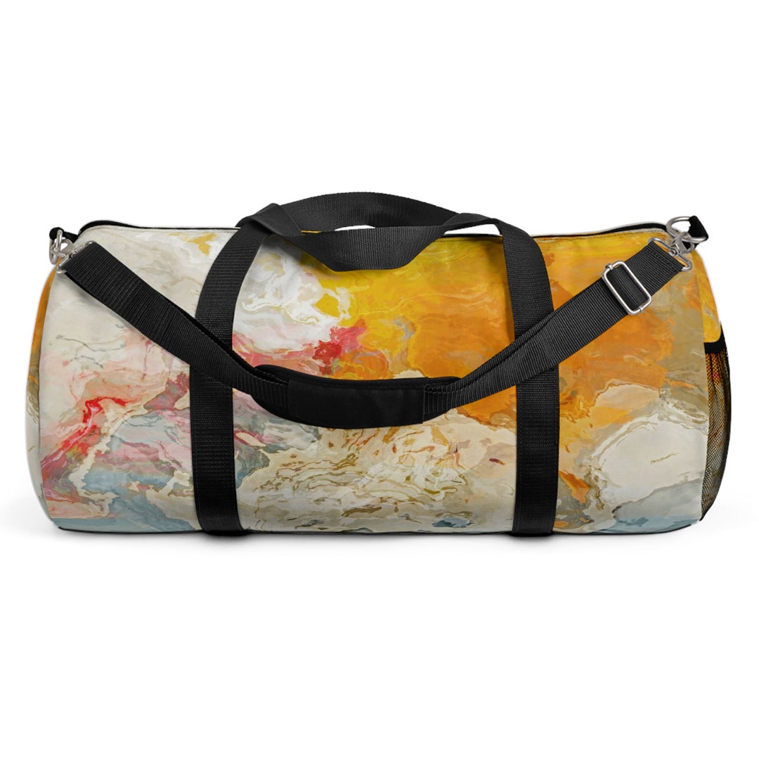 Weekender With Abstract Art, Lined Fabric Duffel Bag With Padded ...