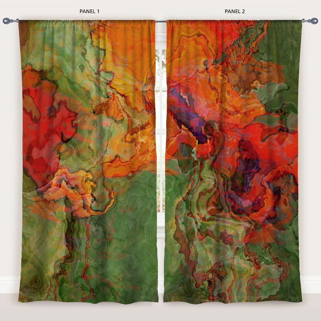 Abstract Art Window Curtain, 50x84 Panels, Blackout Drapes ...