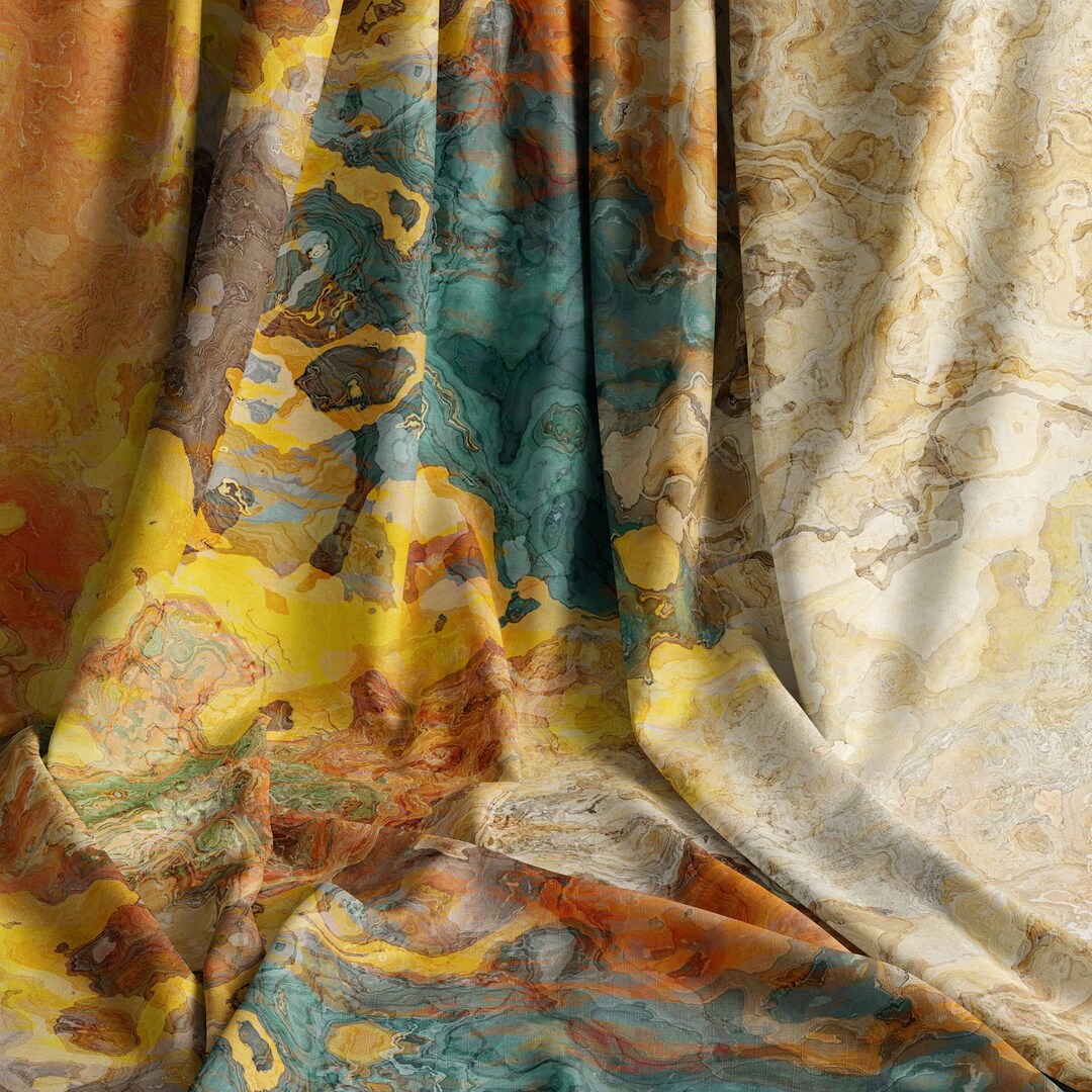 Abstract Art Fabric Printed by the Yard: Polyester Poplin or Pima ...