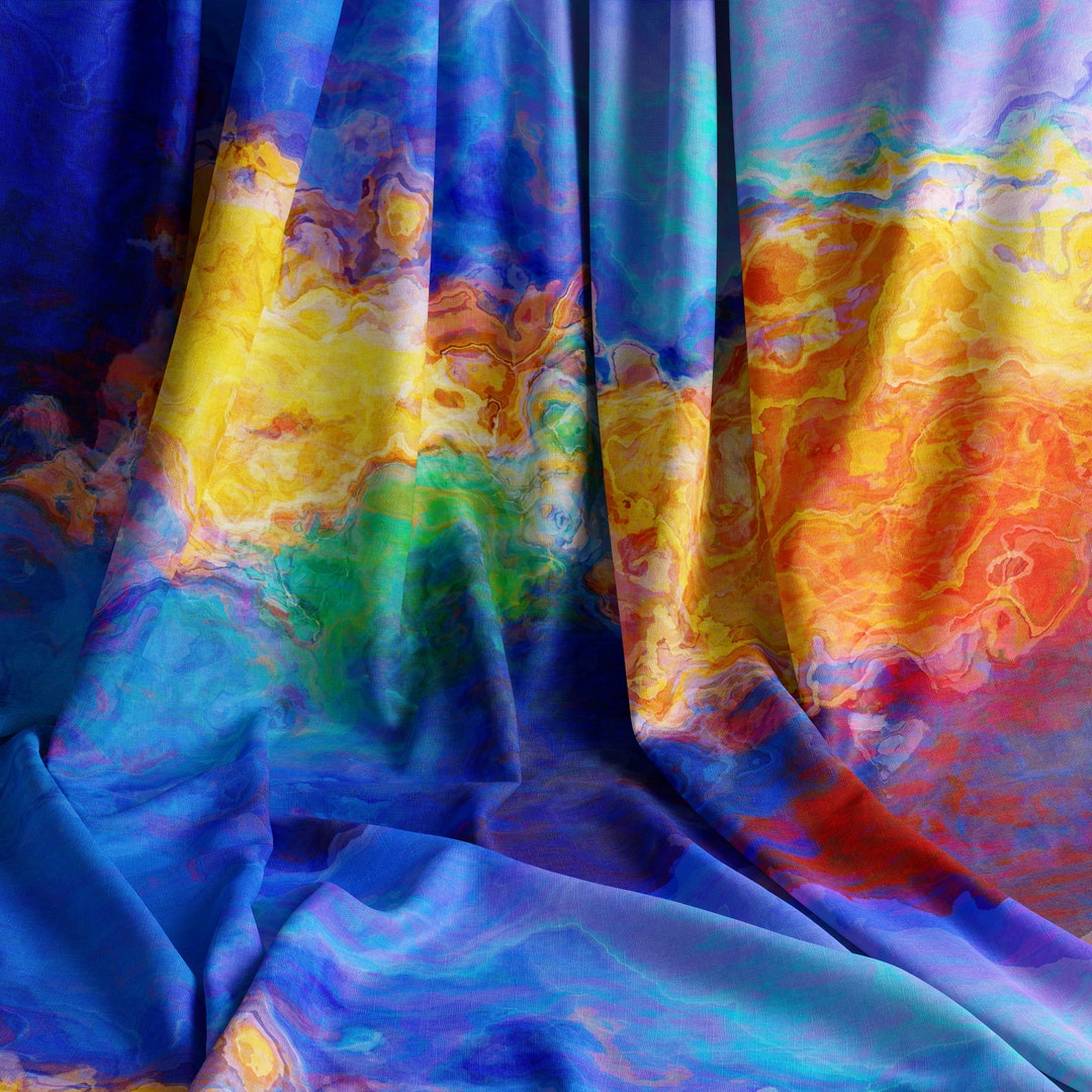 Abstract Art Fabric Printed by the Yard or Fat Quarter, Polyester ...