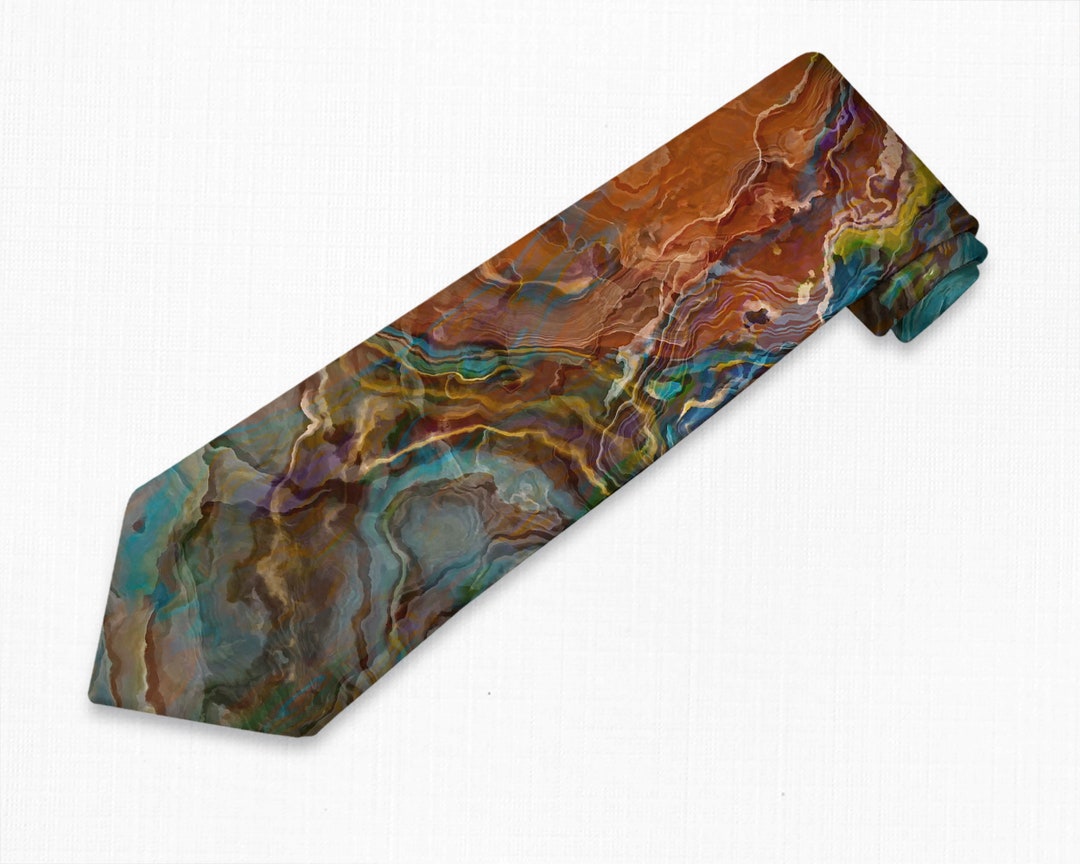 Men’s Tie With Abstract Art, Modern Men’s Necktie, Print Neck Tie for ...