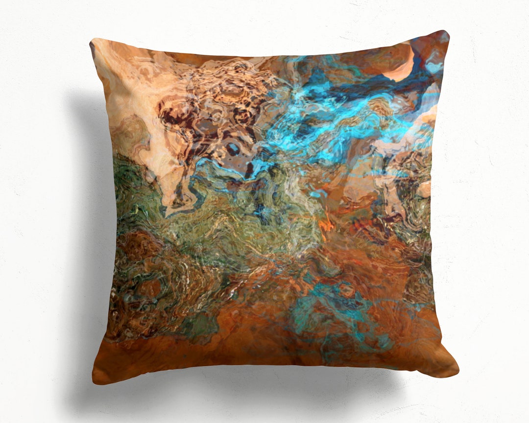 Decorative Pillow Cover With Abstract Art, Throw Cushion Cover, 16x16 ...
