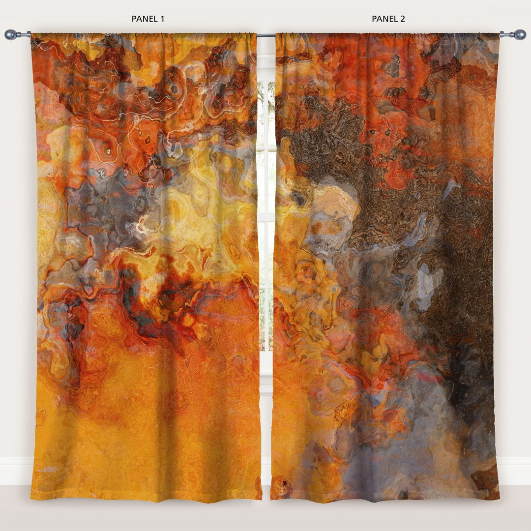 Window Curtain With Abstract Art, 50x84 or 50x96 Panels, Blackout ...