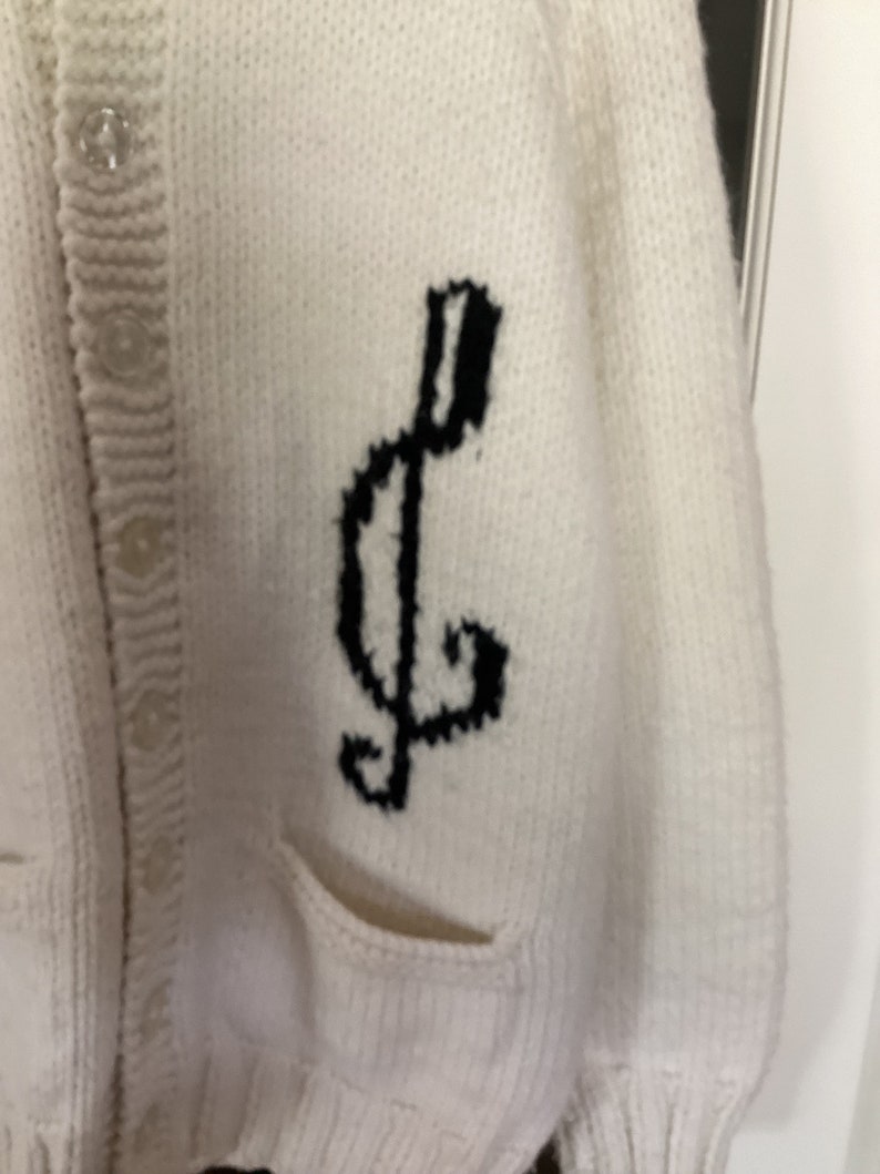 Beautiful Lined Knit Cardigan Sweater, Back of Sweater Depicting ...