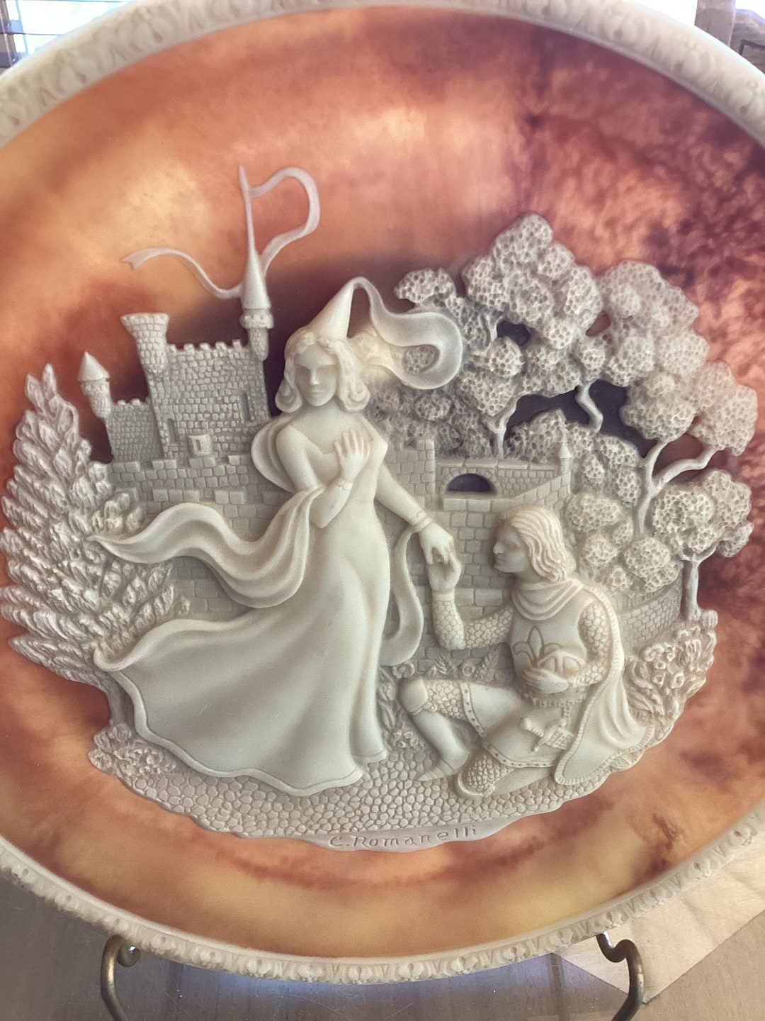 The 1981 Lancelot and Guinevere Incolay Stoneware Plate by Artist Carl ...