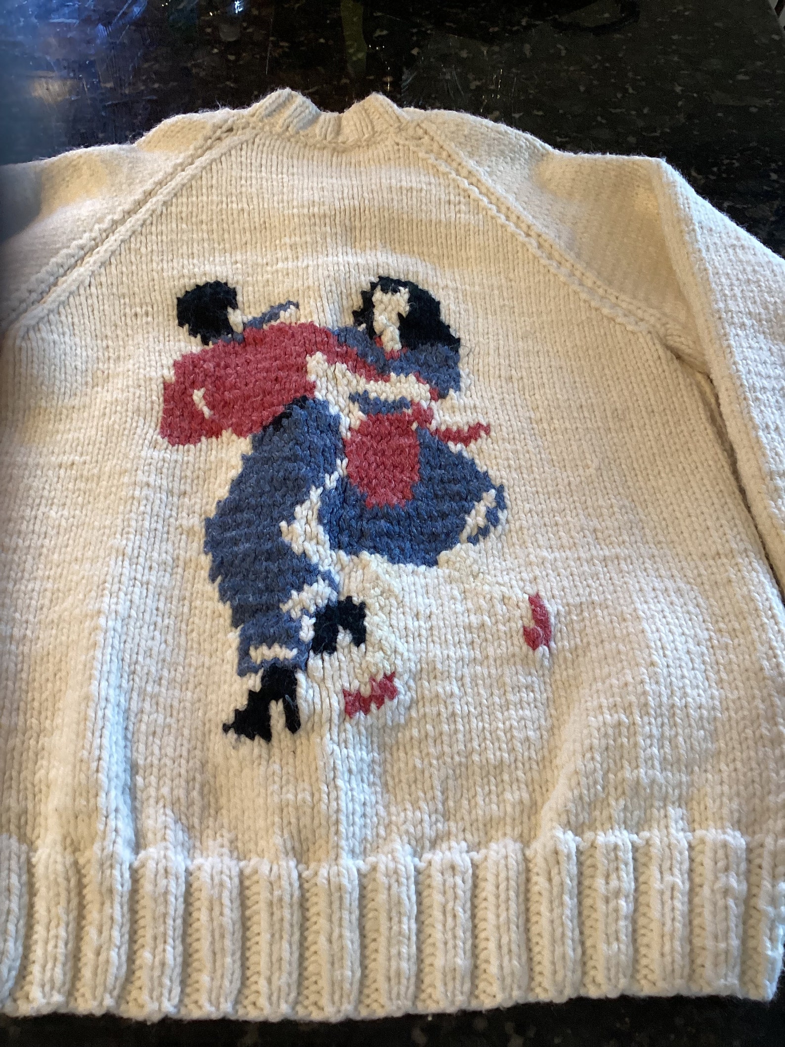 Beautiful Lined Knit Cardigan Sweater, Back of Sweater Depicting ...