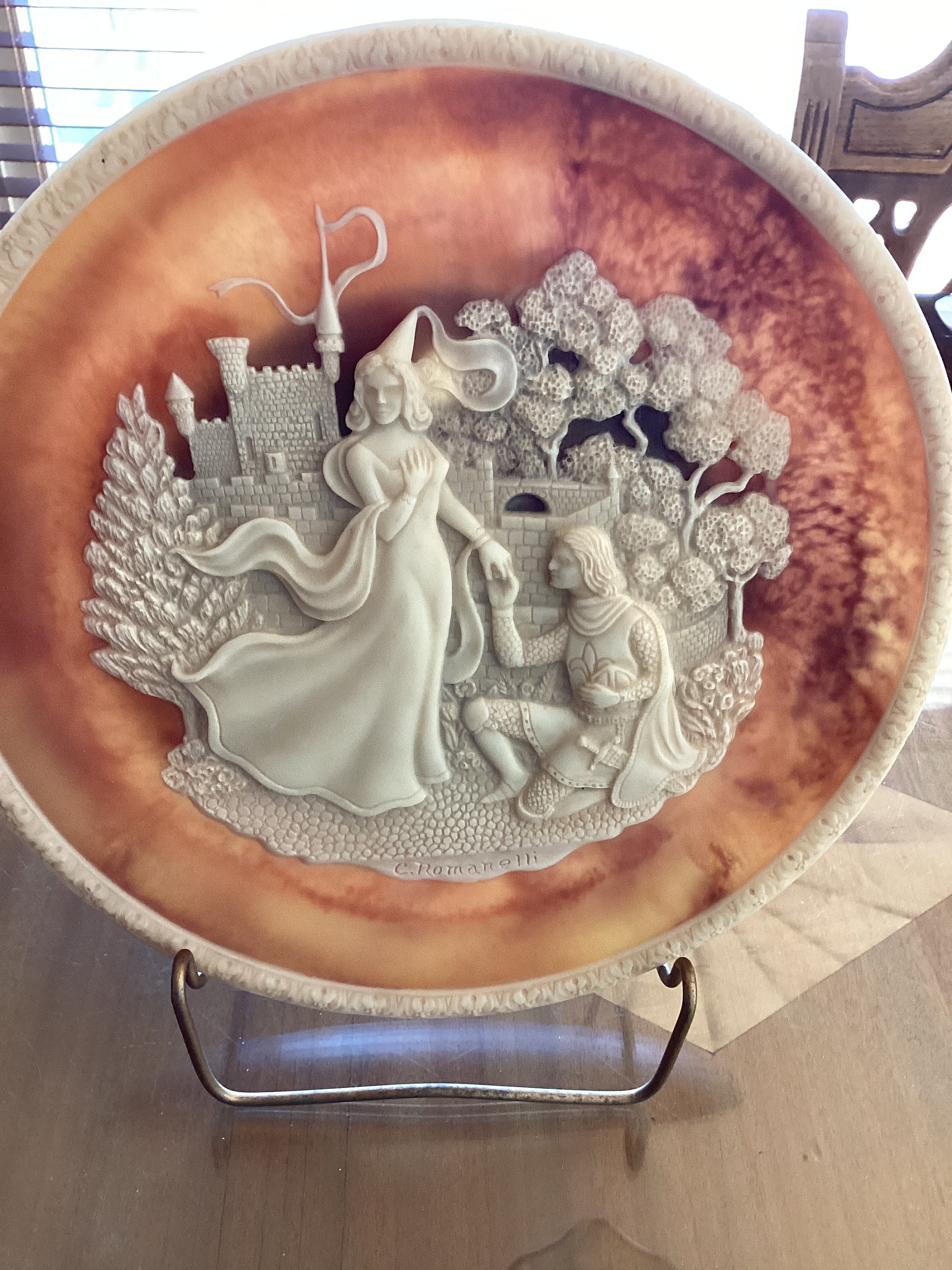 The 1981 Lancelot and Guinevere Incolay Stoneware Plate by Artist Carl ...