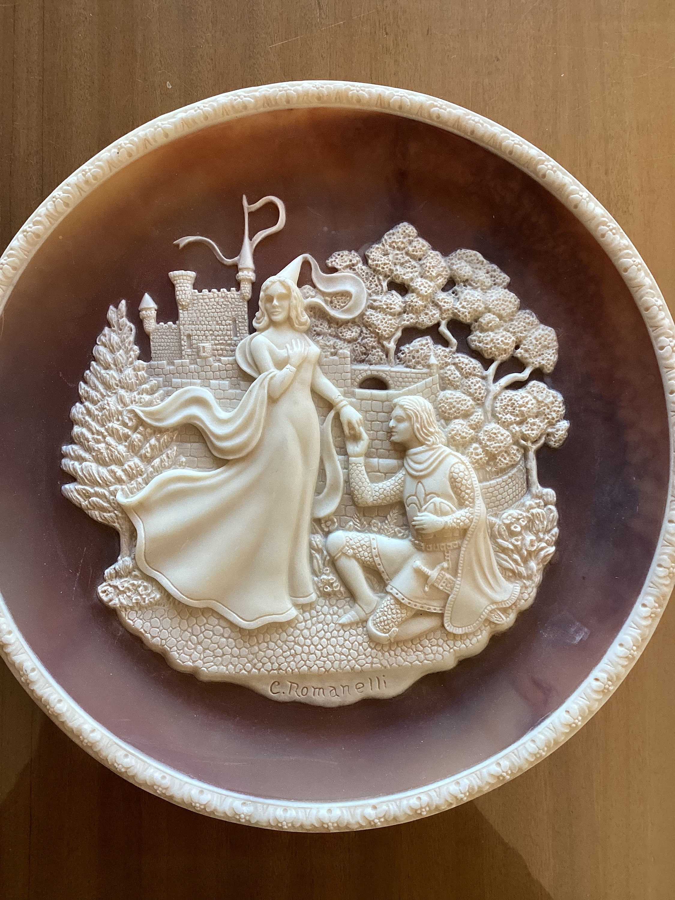 The 1981 Lancelot and Guinevere Incolay Stoneware Plate by Artist Carl ...