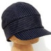 Black Linen Cap With White Pinstripe Zutgigi - Etsy