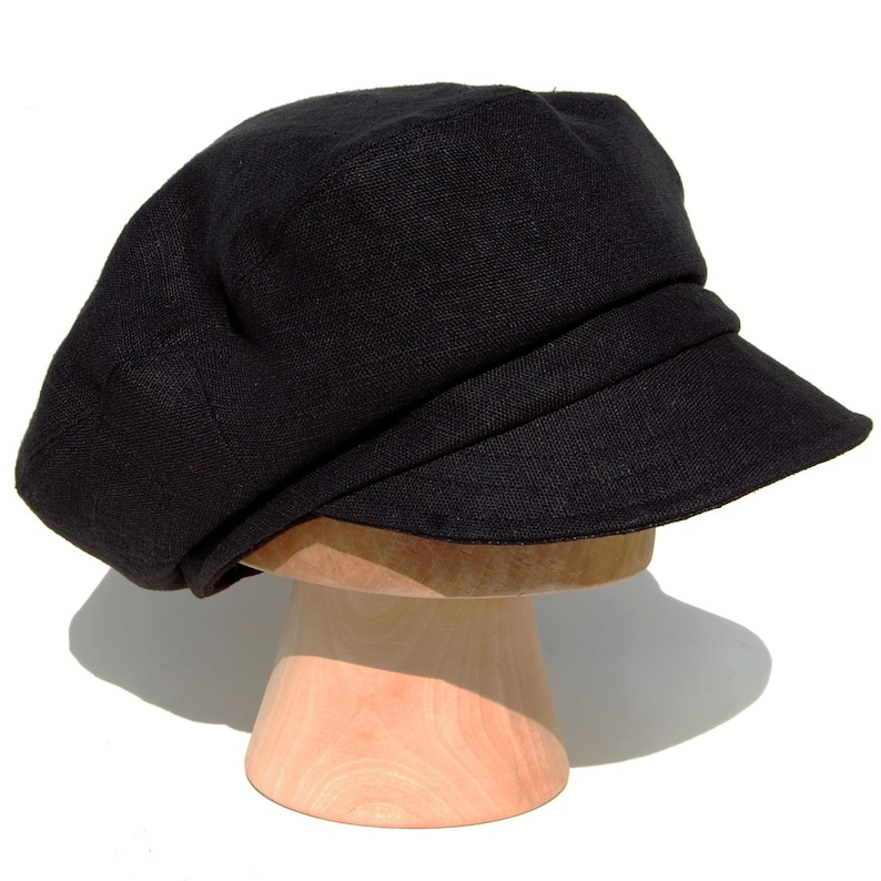 Black Linen Summer Cap Zutmaud by Zuthats | Etsy