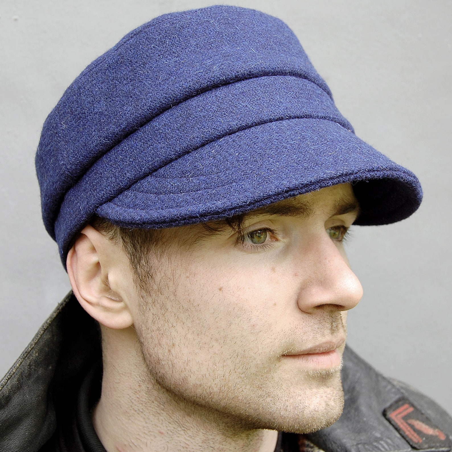 Handmade Cadet Cap in Navy Harris Tweed Fabric, Zutniko by Zuthats - Etsy