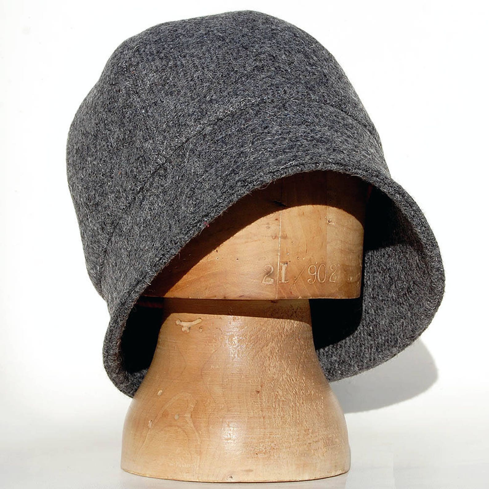 Grey Winter Cloche Hat Grey Wool Cloche Hatwomens Handmade - Etsy