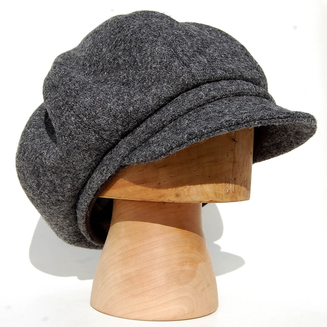Grey Harris Tweed Newsboy Cap Grey Wool Cap by ZUT Hats - Etsy