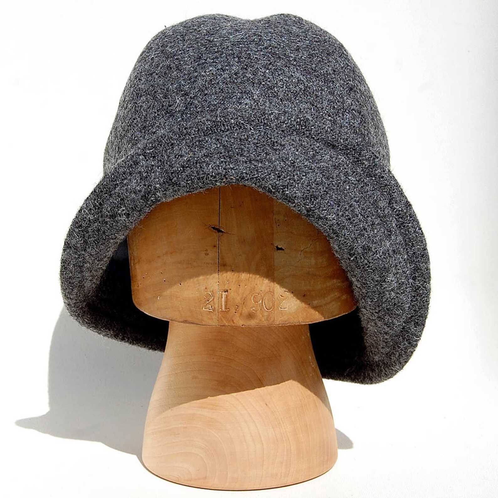 Grey Winter Cloche Hat Grey Wool Cloche Hatwomens Handmade - Etsy