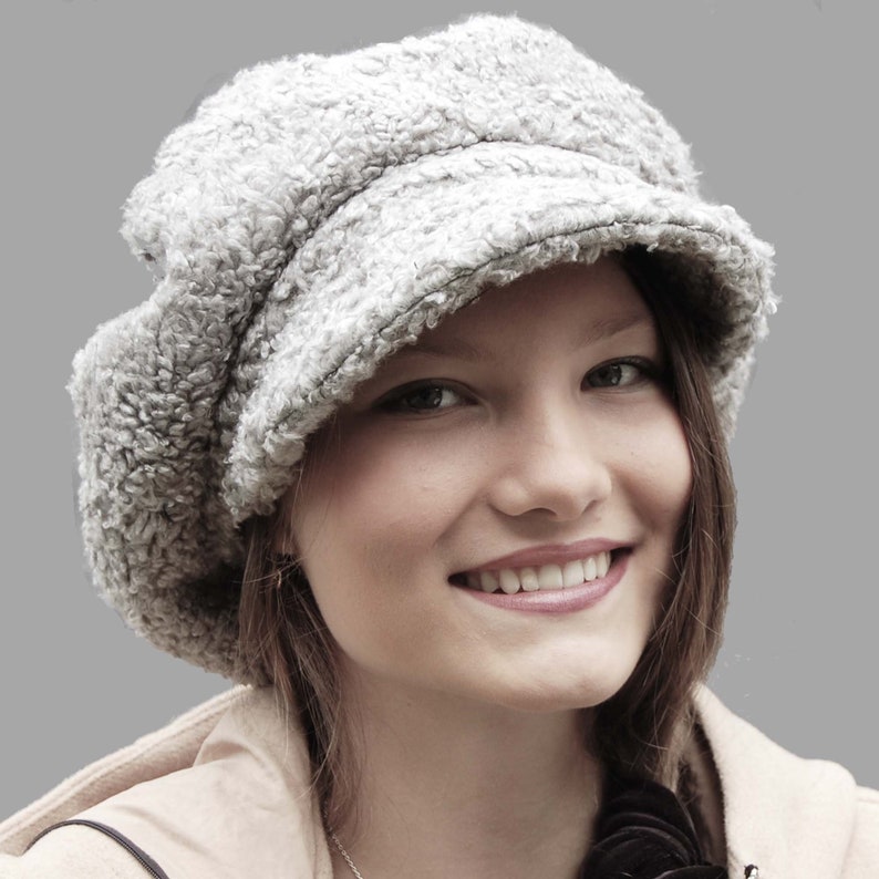 Faux Fur Unisex Cap Grey Handmade Fuzzy Cap by Zuthats - Etsy