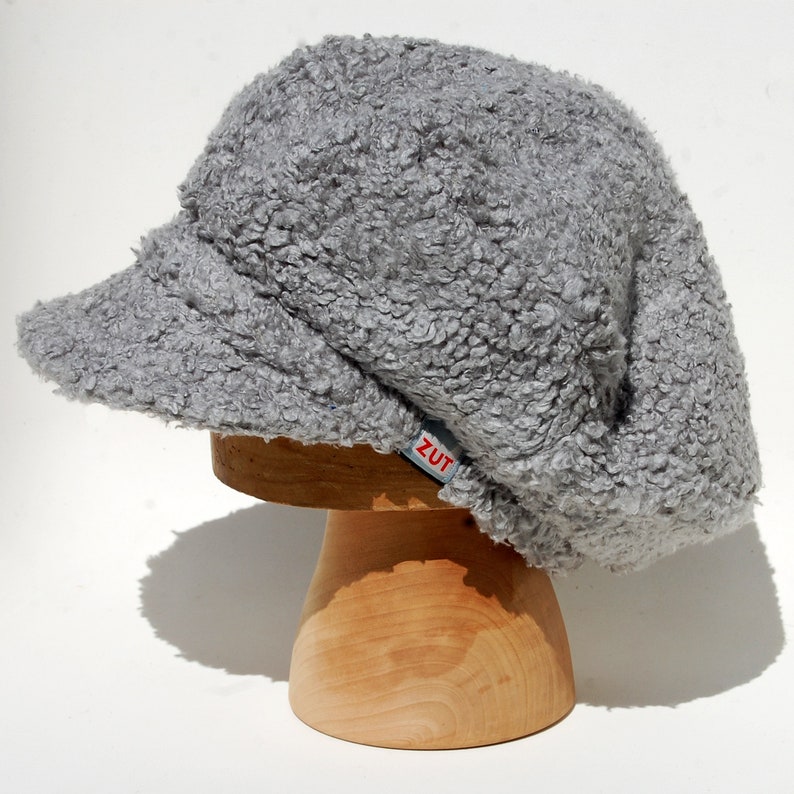 Faux Fur Unisex Cap Grey Handmade Fuzzy Cap by Zuthats - Etsy