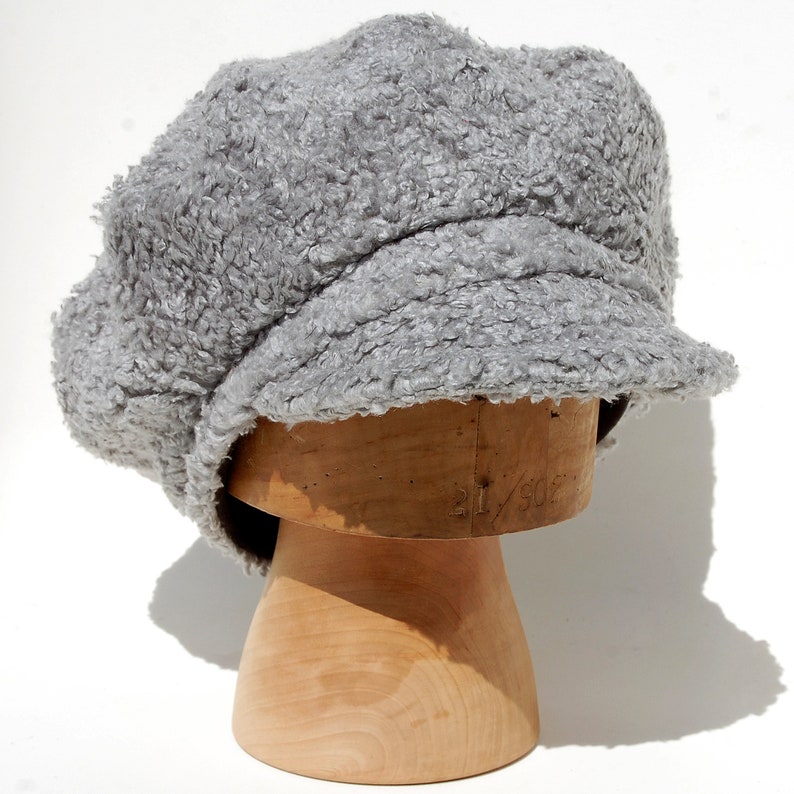 Faux Fur Unisex Cap Grey Handmade Fuzzy Cap by Zuthats - Etsy