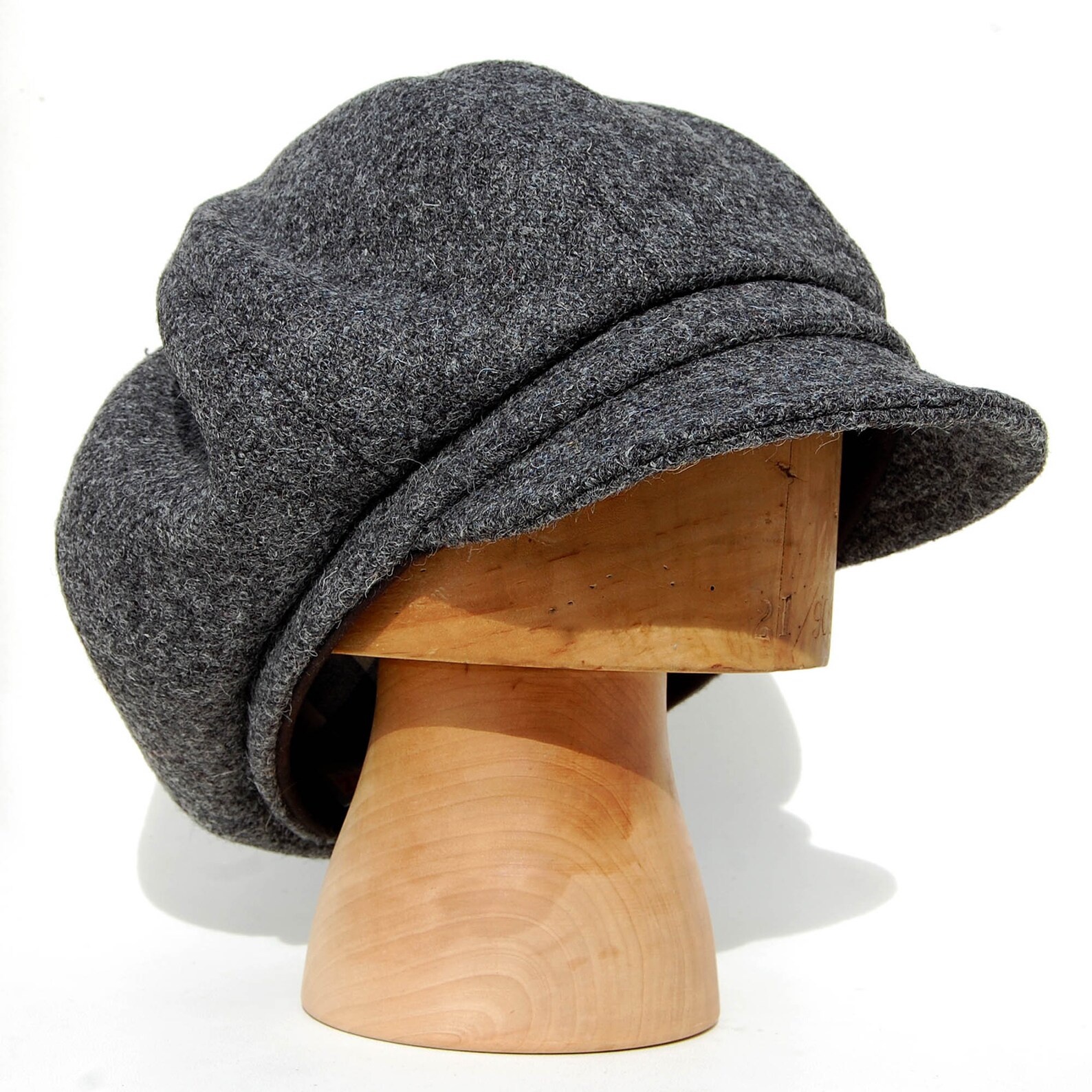 Grey Harris Tweed Newsboy Cap Grey Wool Cap by ZUT Hats - Etsy