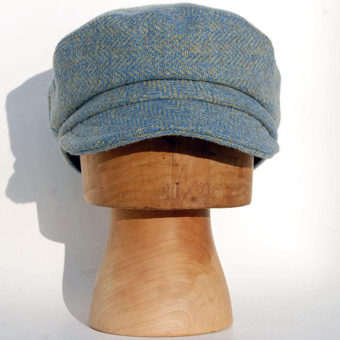 Handmade Harris Tweed Captains Cap in Blue Wool Herringbone - Etsy