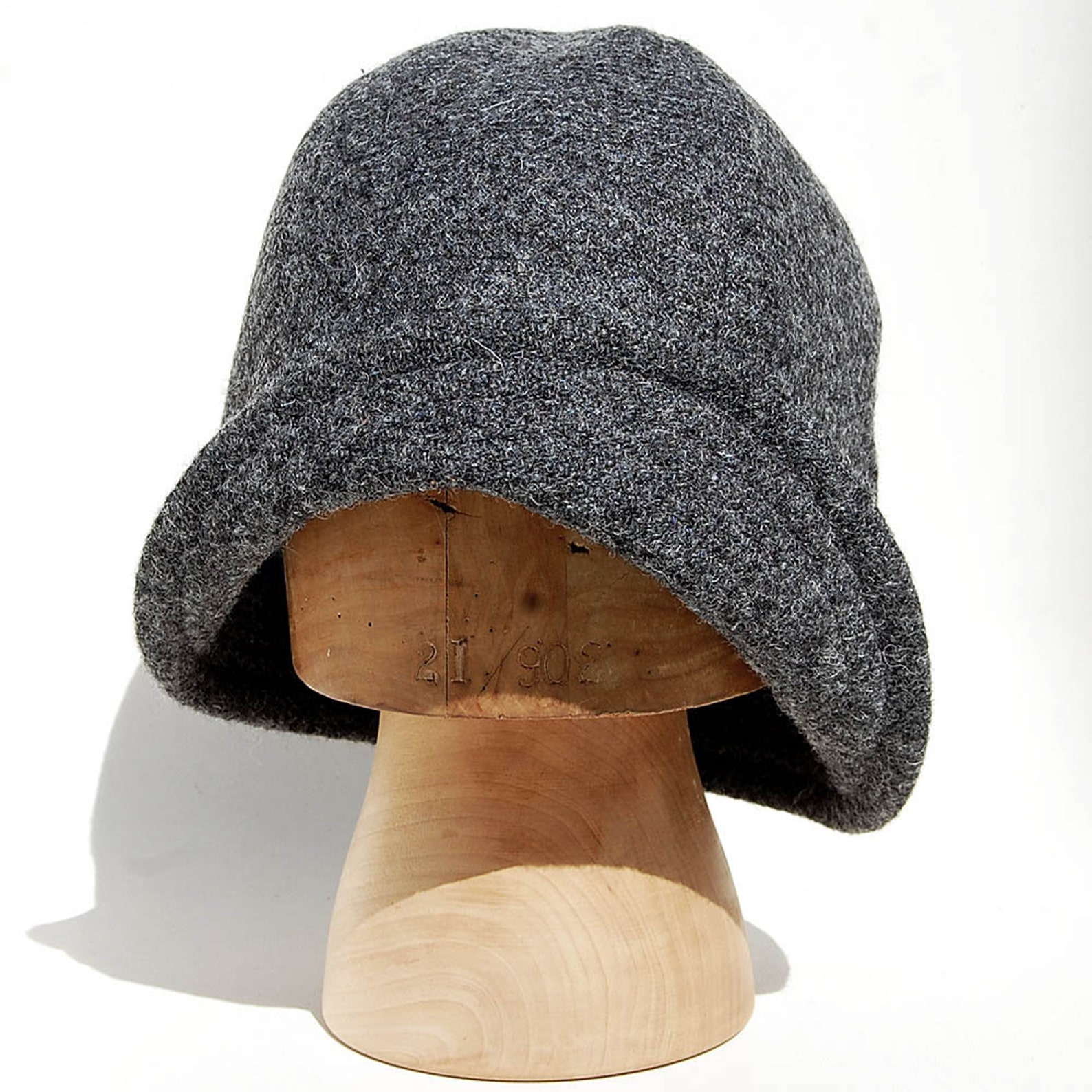 Grey Winter Cloche Hat Grey Wool Cloche Hatwomens Handmade | Etsy