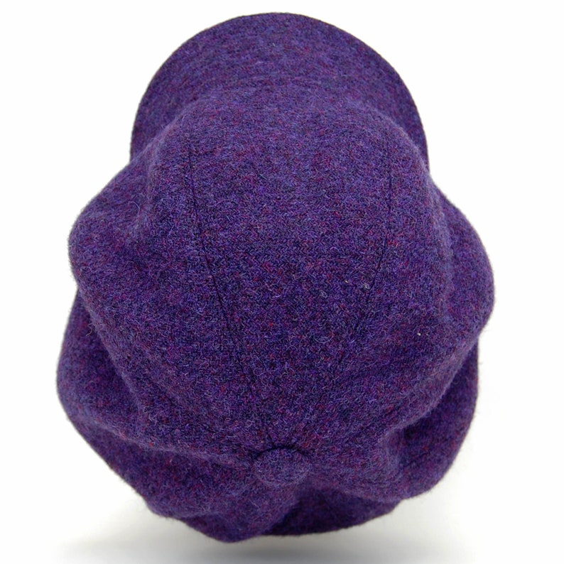 Handmade Purple Harris Tweed Newsboy Cap ZUT Grand-ami Cap by | Etsy