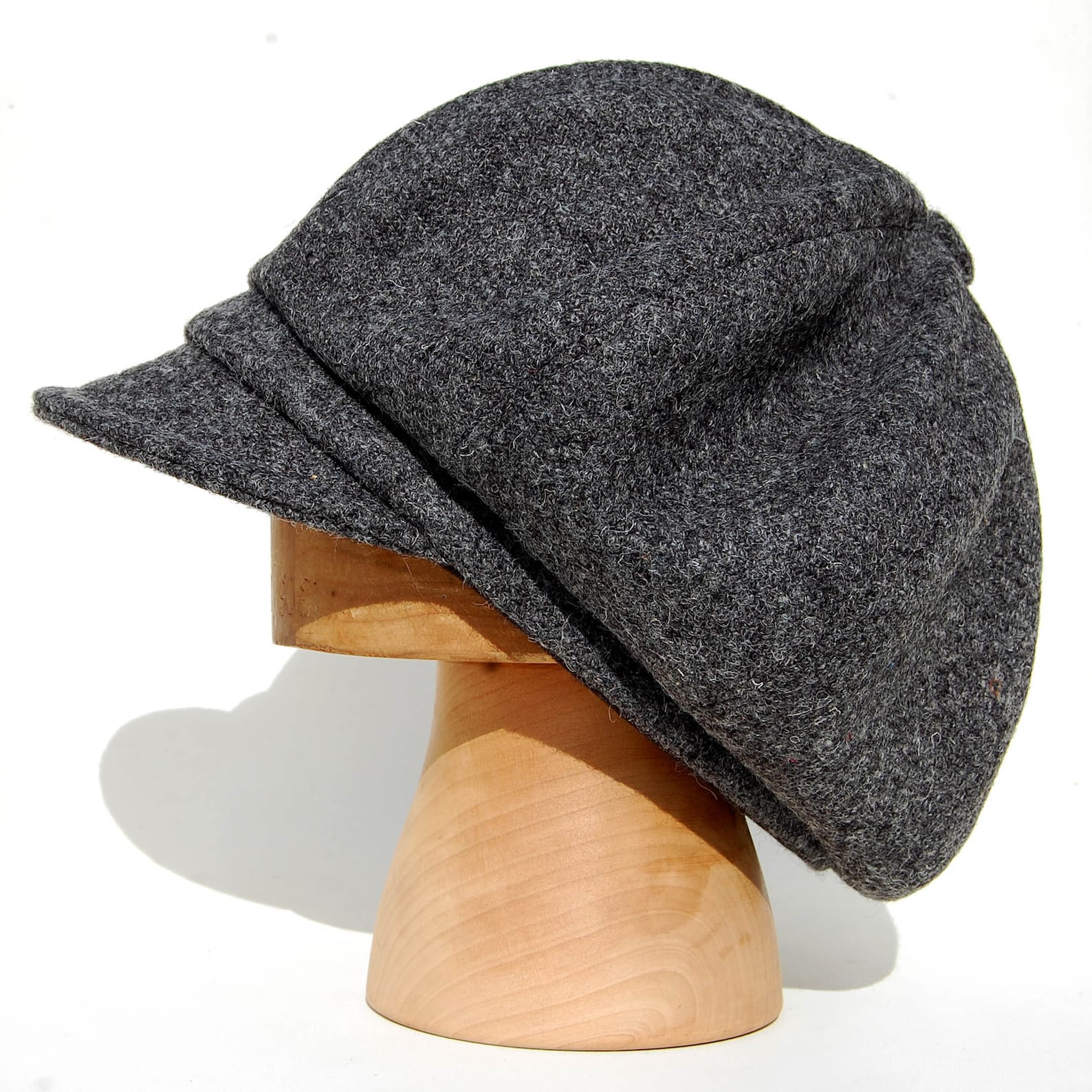 Grey Harris Tweed Newsboy Cap Grey Wool Cap by ZUT Hats - Etsy