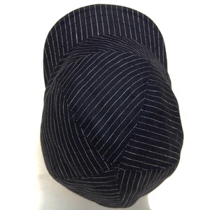 Black Linen Cap With White Pinstripe Zutgigi - Etsy
